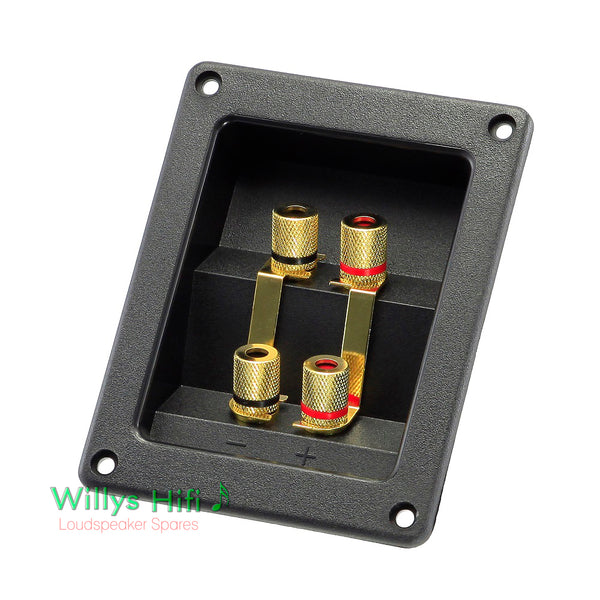 Monacor ST-400GM Bi-Wire Speaker Terminal Panel - Willys-Hifi Ltd